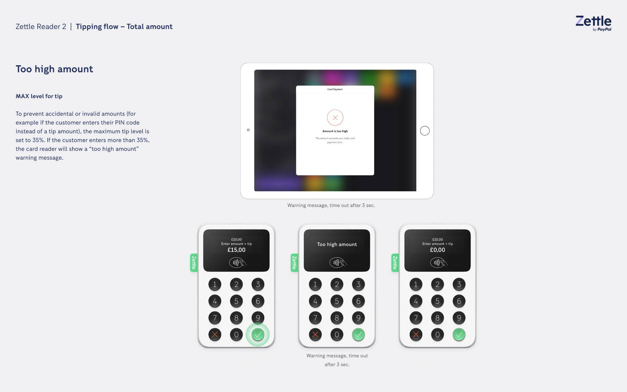 Total amount tipping flow steps 5-8