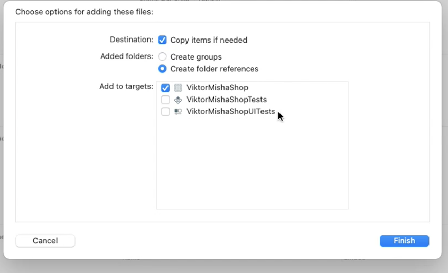 This image shows the Copy items if needed checkbox option